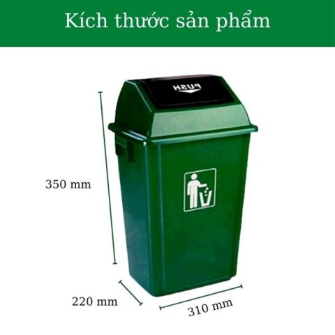 Địa chỉ bán thùng rác 20 lít nắp đẩy chất lượng, uy tín, giá rẻ