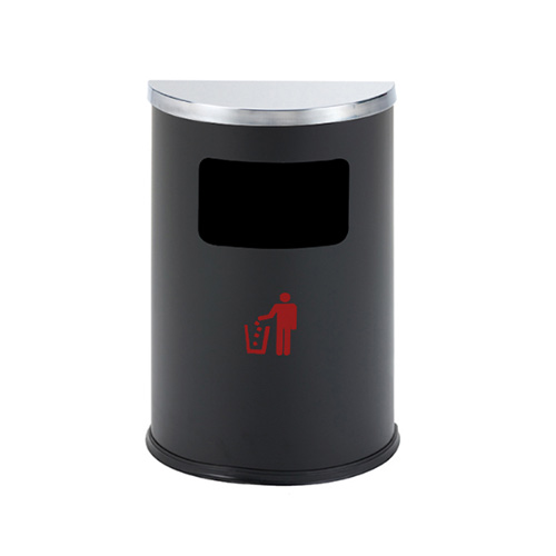 Cung cấp thùng rác thép phun sơn bán nguyệt L400x W200 x H630mm