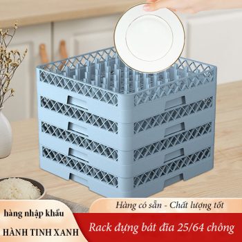 Rack nhựa đựng bát đĩa nhà hàng 25 chống, 64 chống giá rẻ